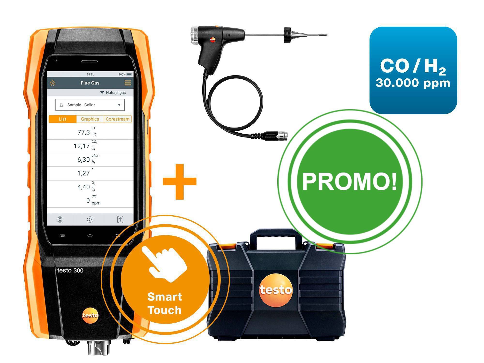 testo 300 NEXT LEVEL Kit Smart 2 senza stampante | Analizzatore di ...