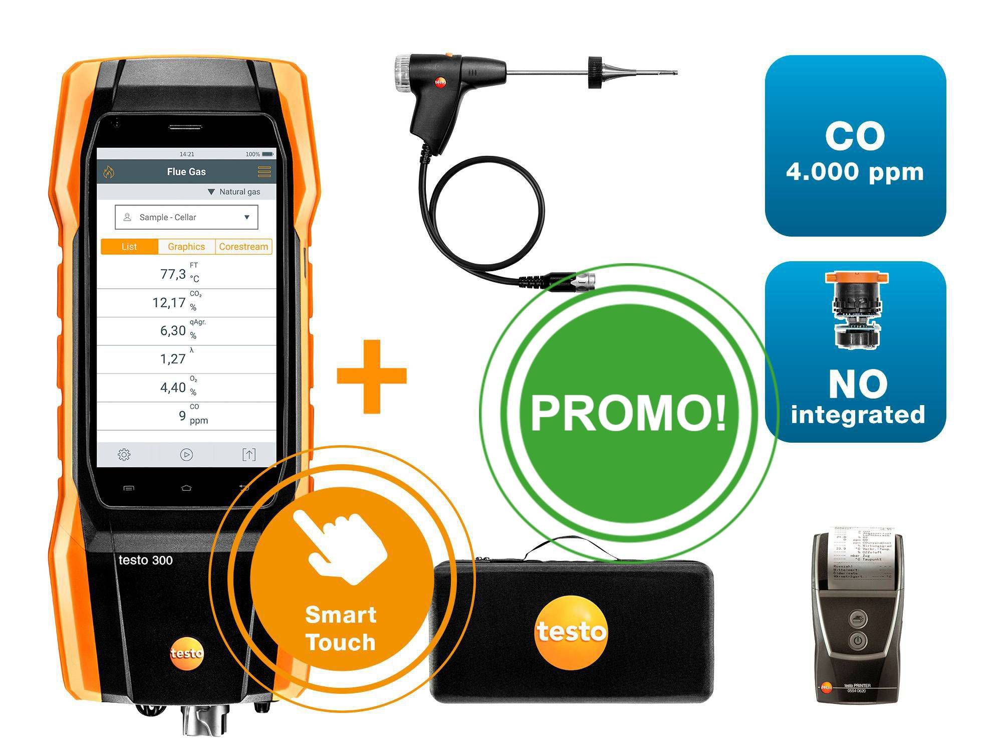 testo 300 NEXT LEVEL Kit 1 Longlife con NO/NOx | Analizzatore di ...