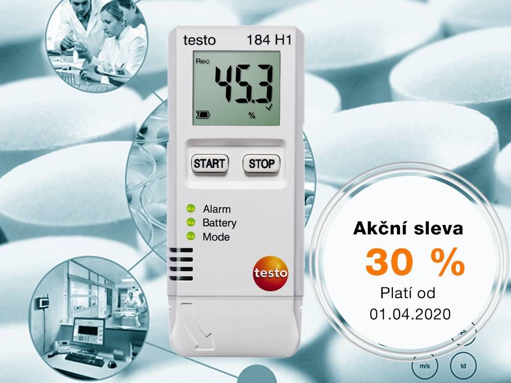 Záznamník vlhkosti a teploty testo 184 H1 | Měření teploty vzduchu ...